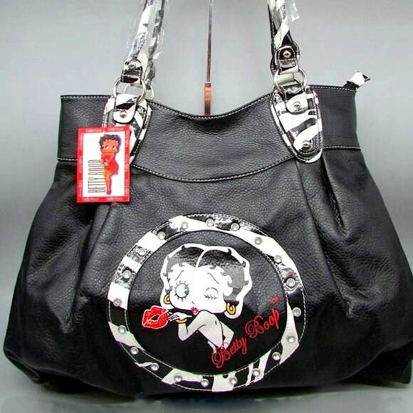 Betty Boop | Bags | Betty Boop Zebra Circle Print Faux Leather Pleated ...